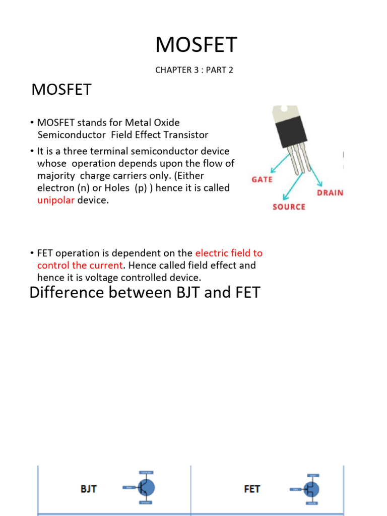 Understanding MOSFET Types and Operations | PDF | Field Effect ...