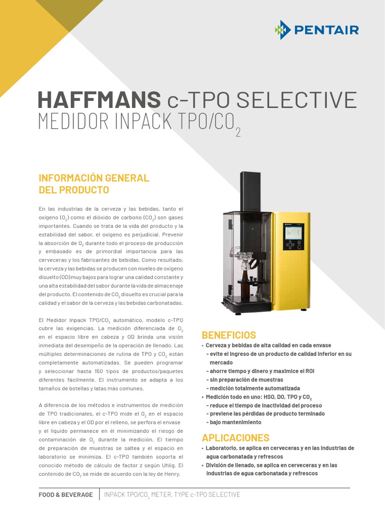 Haffmans c-TPO Selective Medidor In Pack TPO_CO2 | PDF | Dióxido de ...