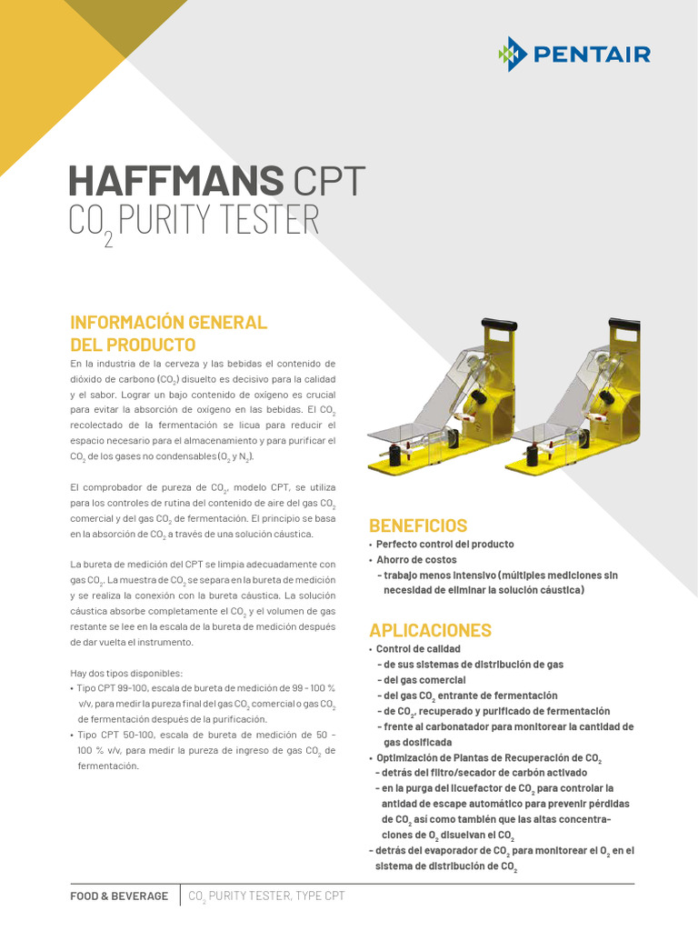 Haffmans CPT CO2 Purity Tester | PDF | Dióxido de carbono | Gases de ...