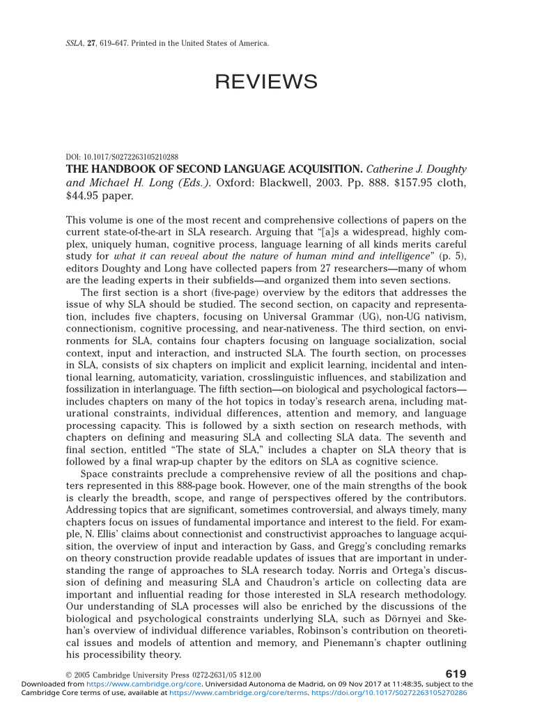 fossilization_in_adult_second_language_acquisition | PDF | Second ...