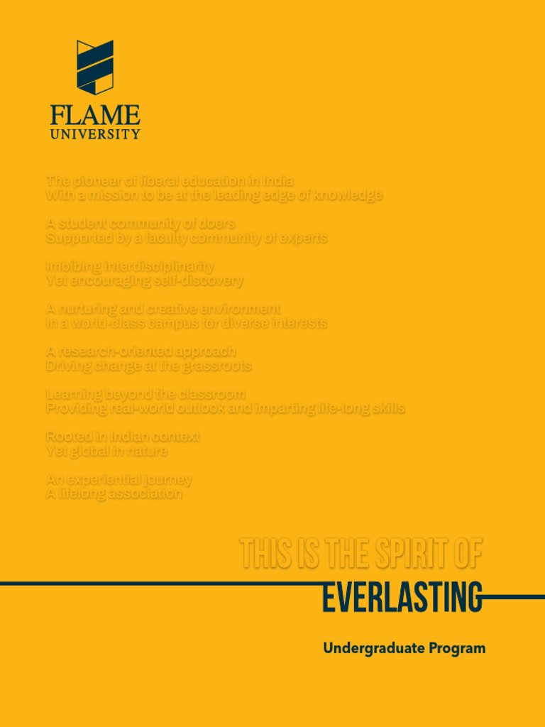 FLAME University Undergraduate Program Brochure | PDF | Interdisciplinarity | Science