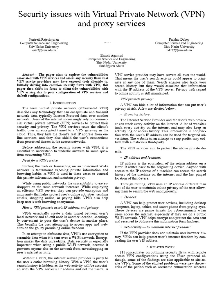 Security_issues_with_Virtual_Private_Net | PDF | Virtual Private Network | Transport Layer Security