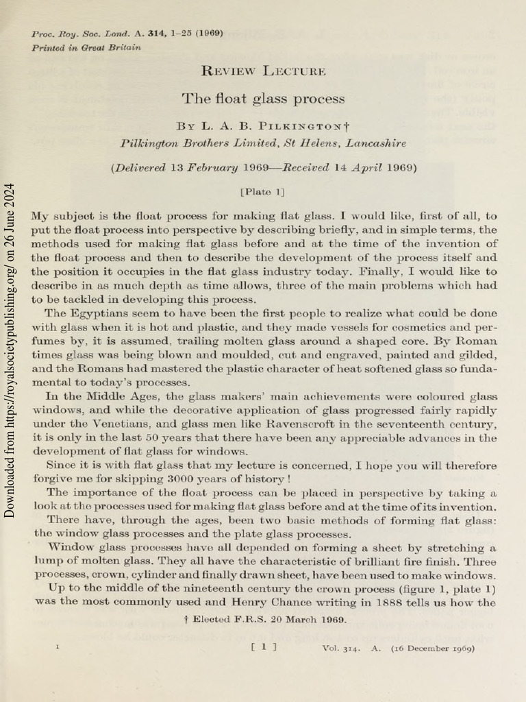 Float Glass Process Evolution | PDF | Glasses | Industrial Processes