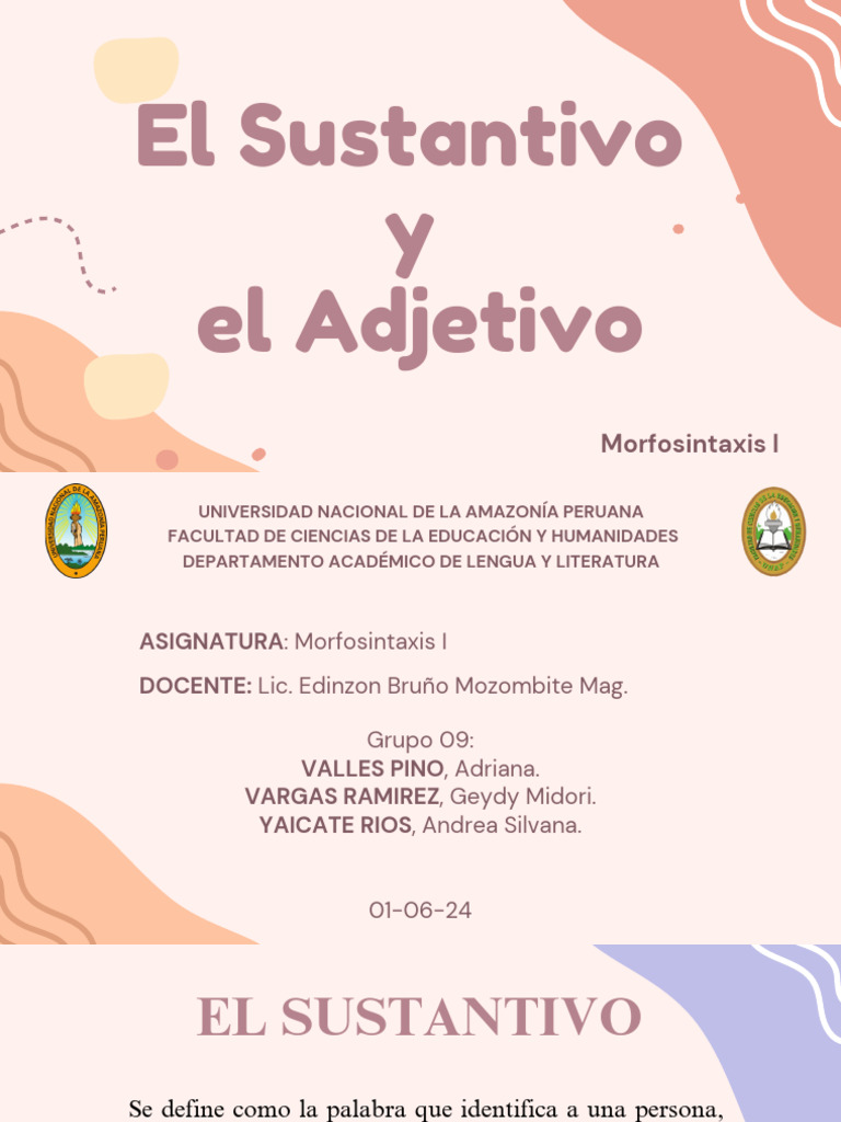 El Sustantivo y El Adjetivo | PDF | Adjetivo | Sustantivo