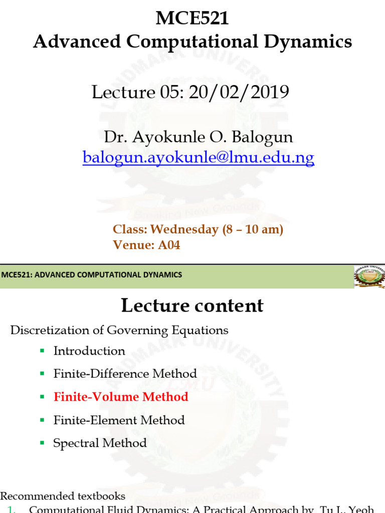 MCE521 Lecture V | PDF | Equations | Finite Element Method