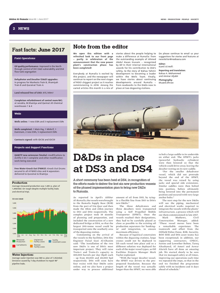Roo Newspaper Akhbar Al-Rumaila Issue 66 Final LR Ar | PDF | Barrel (Unit)