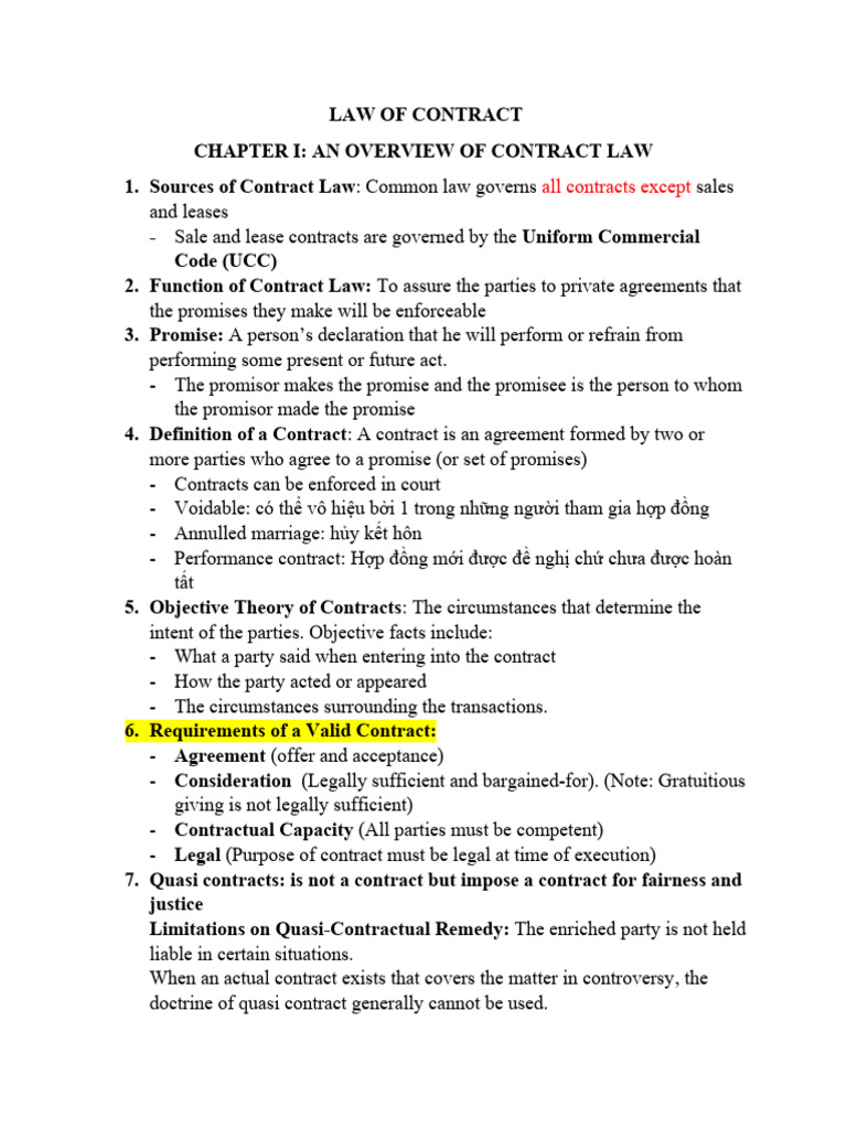 LAW OF CONTRACT | PDF | Offer And Acceptance | Misrepresentation