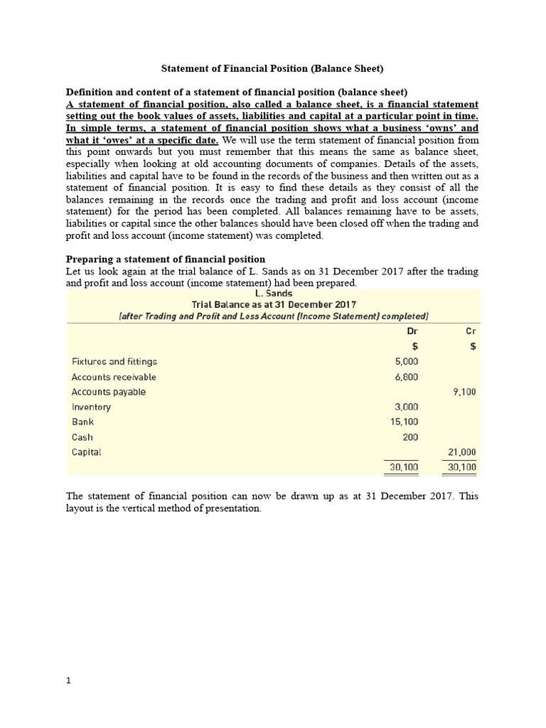 12. Statement of Financial Position.docx | Download Free PDF | Balance ...