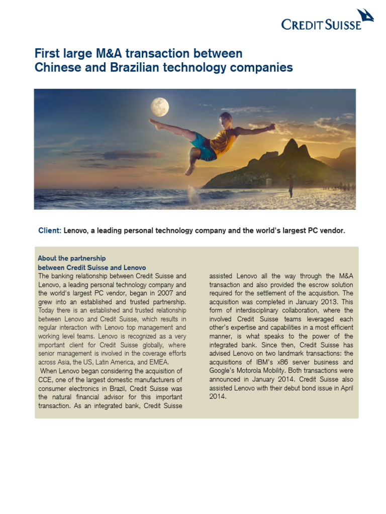 Case Study Lenovo | PDF | Lenovo | Mergers And Acquisitions