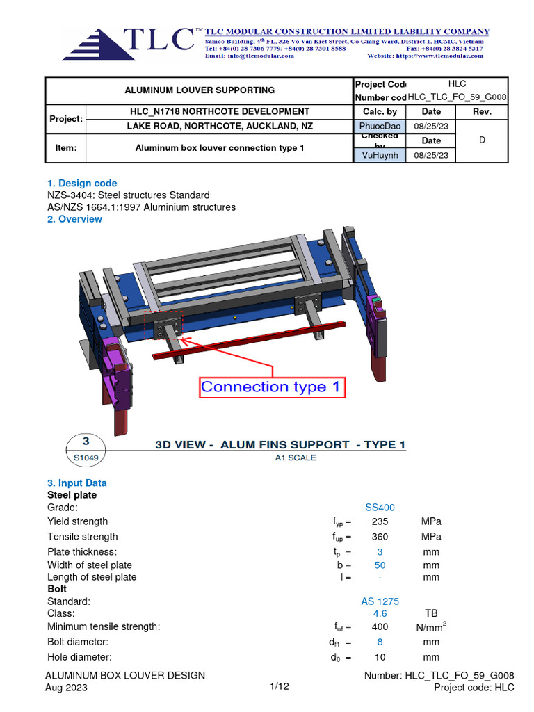 HLC - TLC - Fo - 59 - G008 - Aluminum Box Louver Connection Type 1 ...