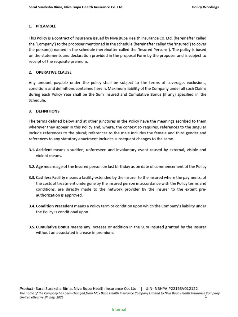 Nbhpaip22153v012122 Health2138 | PDF | Intensive Care Unit | Insurance