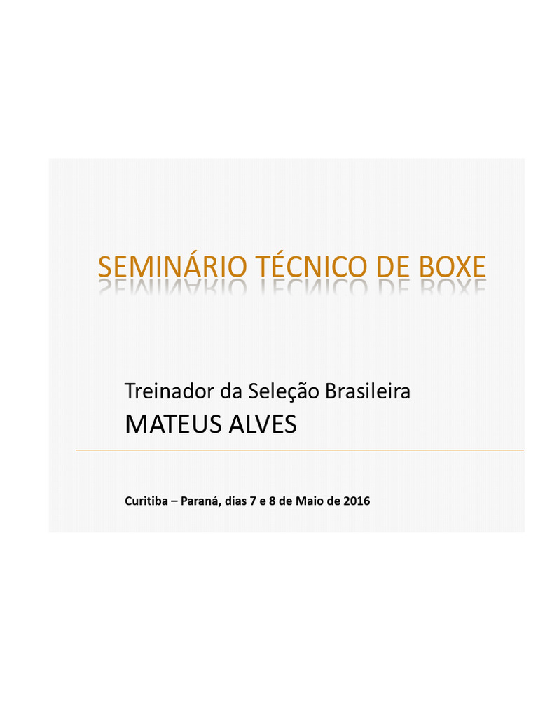 Seminário de Boxe com Mateus Alves | PDF | Carreira e Crescimento