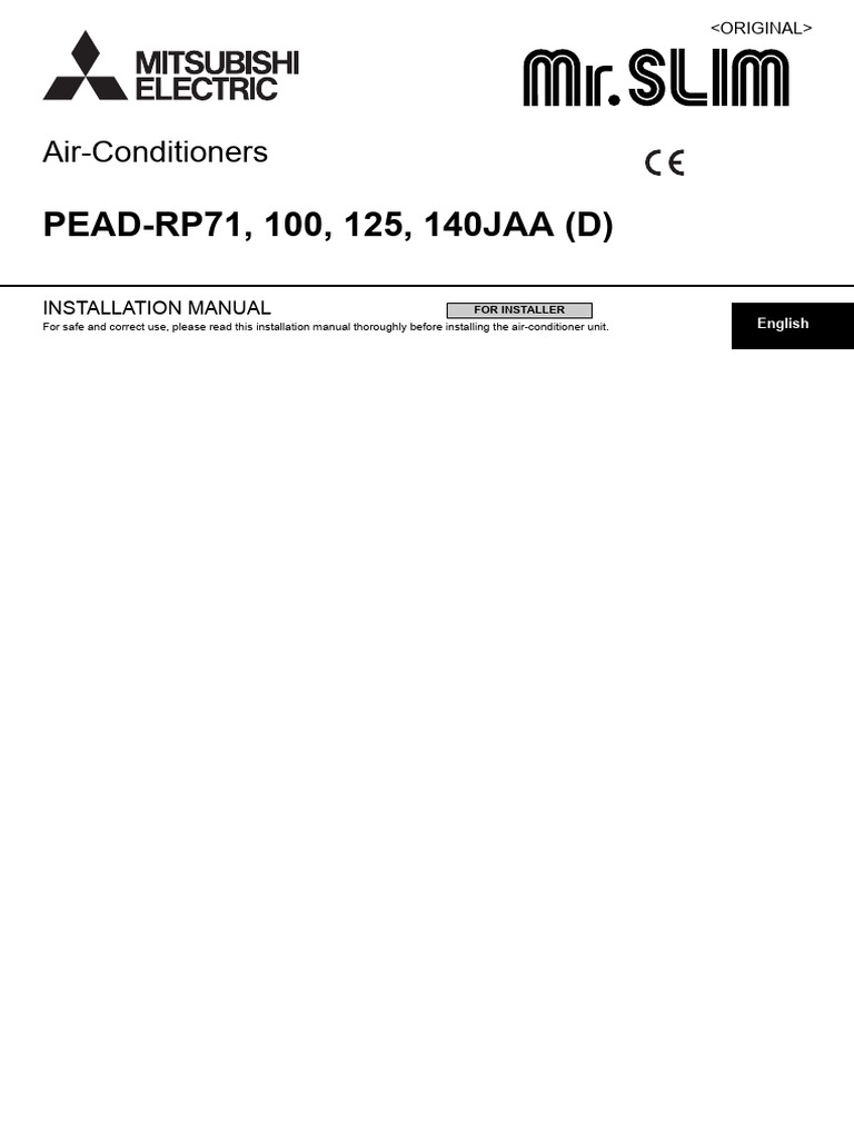 PEAD-RP71-140JAAD IM KJ79D213H01 Apr2012-1 | PDF | Pipe (Fluid ...