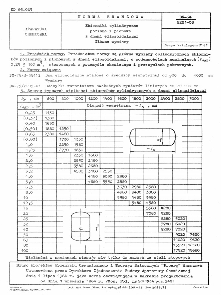 BN - 64 - 2221 - 08 - Zbiorniki Cylindryczne | PDF