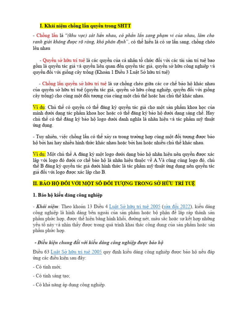 Nhóm 6- Sự chồng lấn giữa quyền tác giả và các đối tượng khác của quyền SHTT | PDF