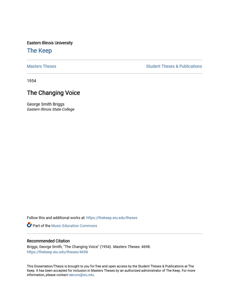 The Changing Voice | PDF | Human Voice | Larynx