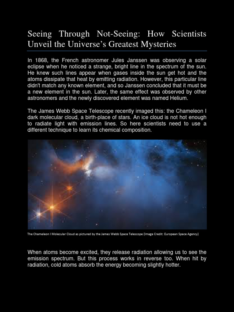 The Power of Seeing Through Not-Seeing How Scientists Unveil The ...