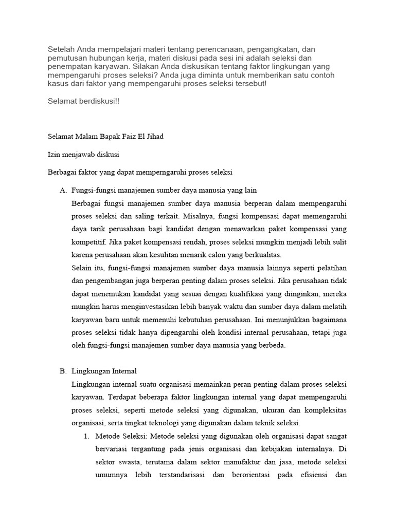 Diskusi Sesi 5 Manajemen SDM | PDF