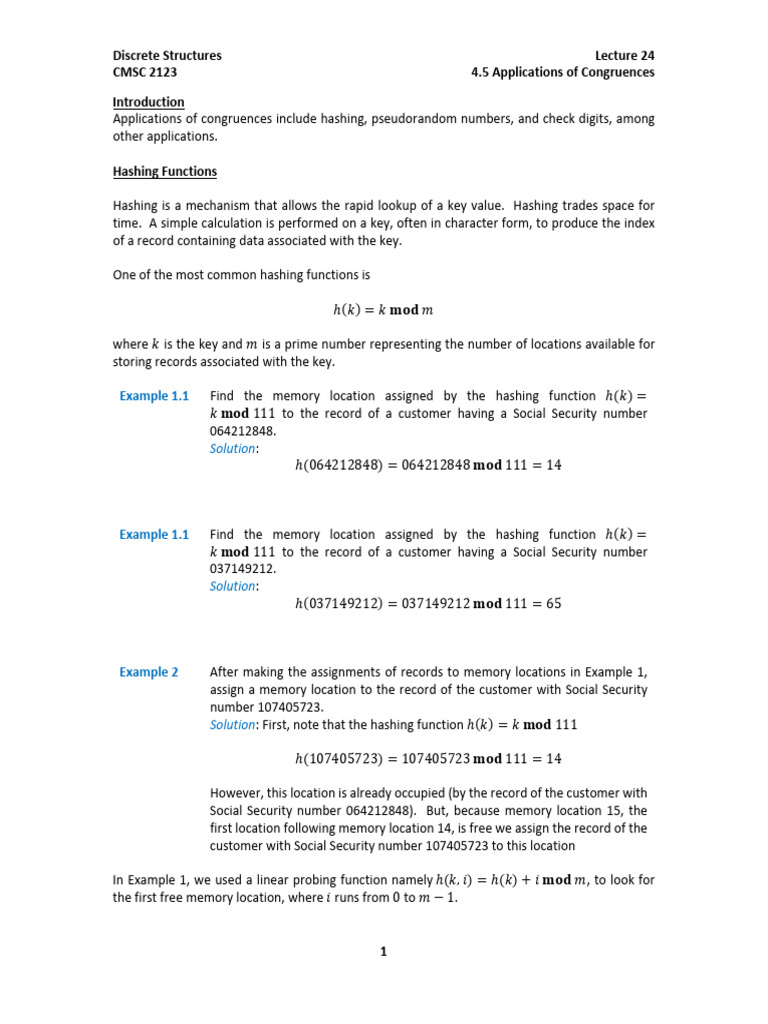 Cryptography and Modular Arithmetic (University of Central Oklahoma ...