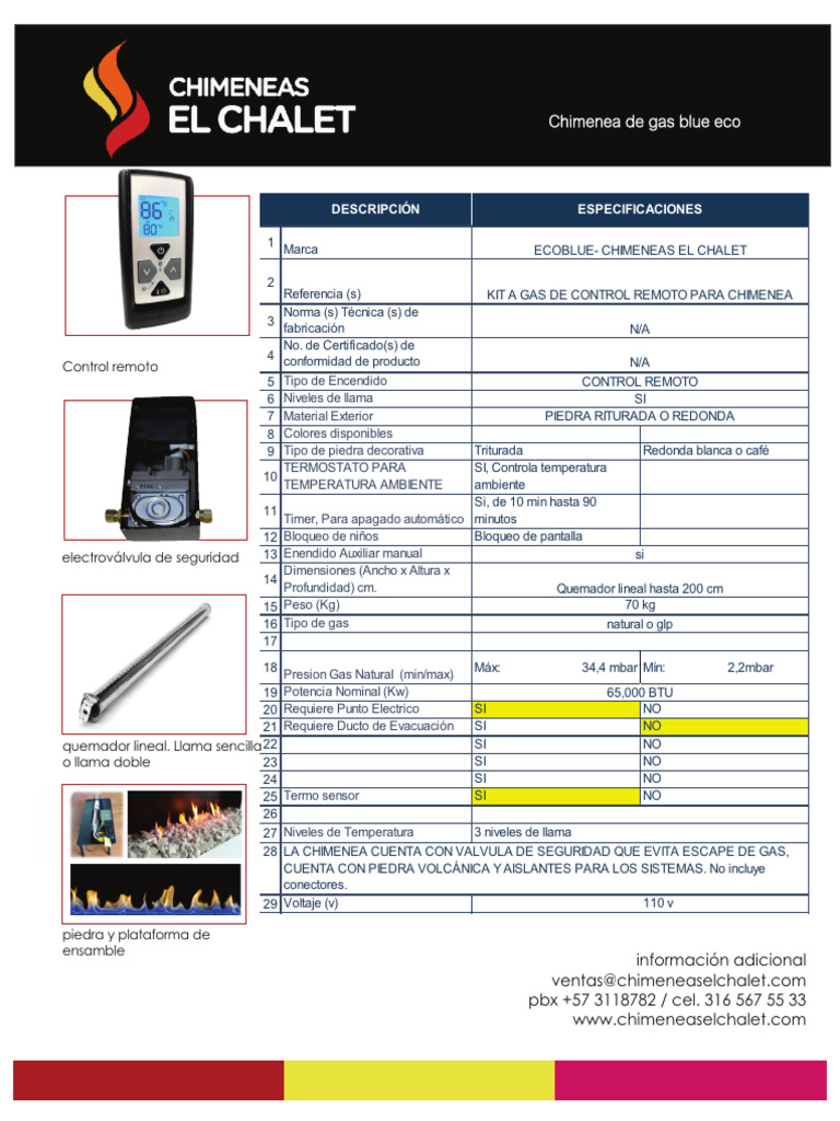 FICHA-TECNICA-ECO-BLUE-CHIMENEA-DE-GAS | Descargar gratis PDF | Chimenea
