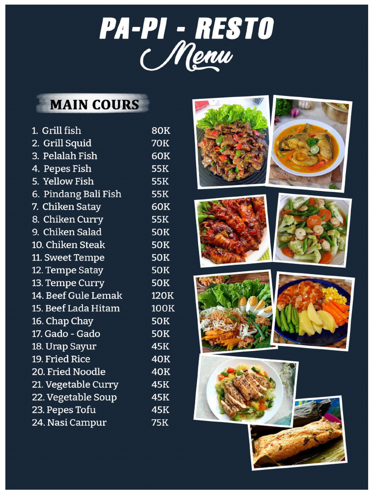 menu restaurant | PDF