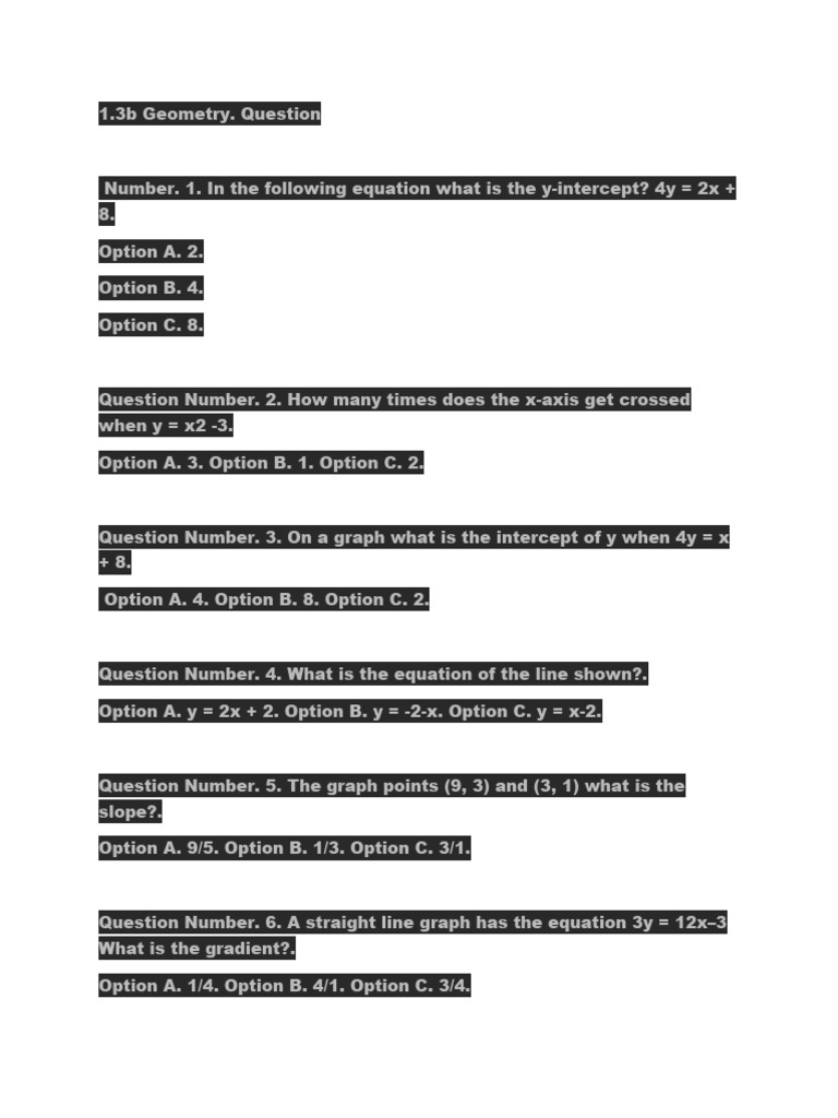 Geometry Question | PDF | Line (Geometry) | Slope