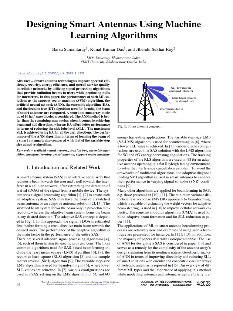 Designing Smart Antennas Using Mach | PDF | Machine Learning | Support Vector Machine
