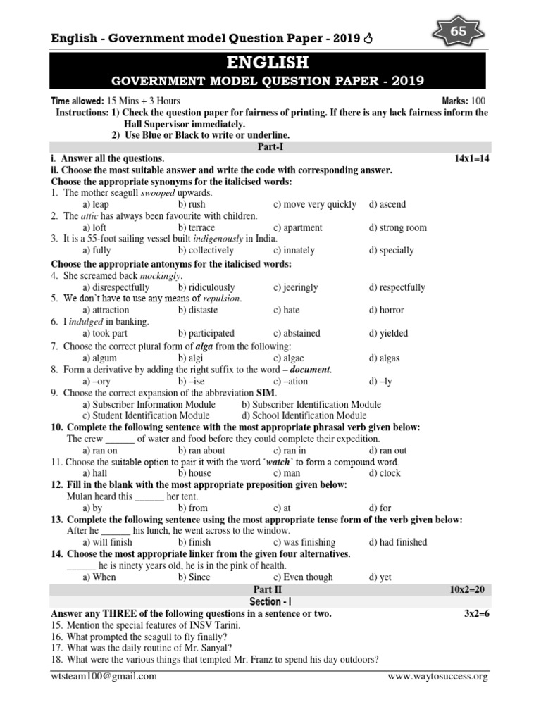 Class 10 English Model Question Paper | PDF | Chinese Martial Arts | Dragon