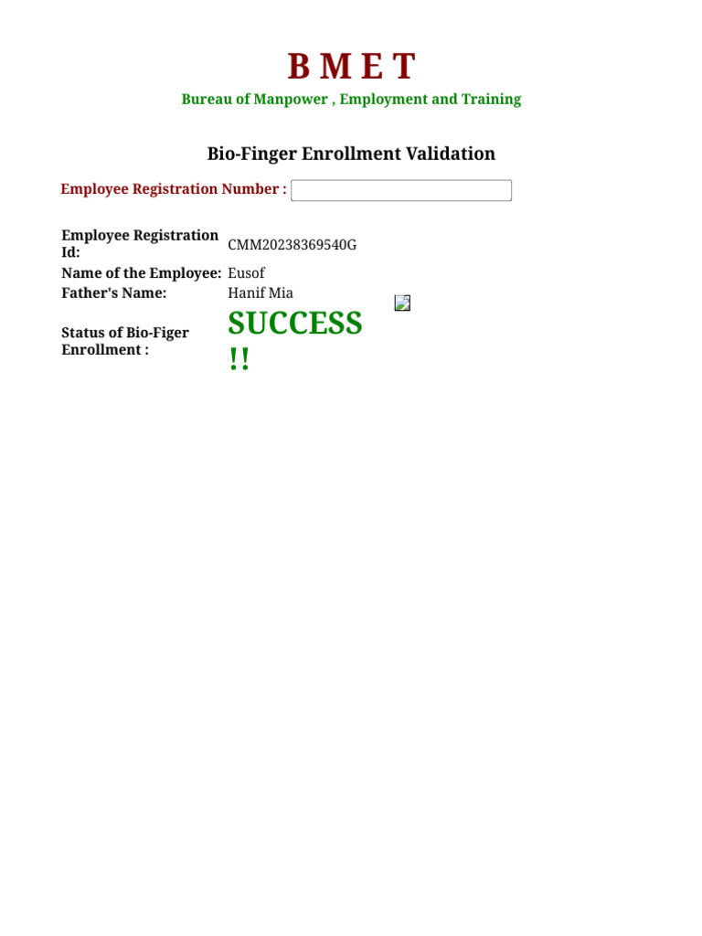 Bio-Finger Enrollment Validation | PDF