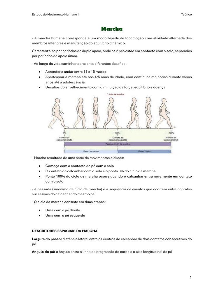 Análise Detalhada da Marcha Humana | PDF | Humano | Tempo