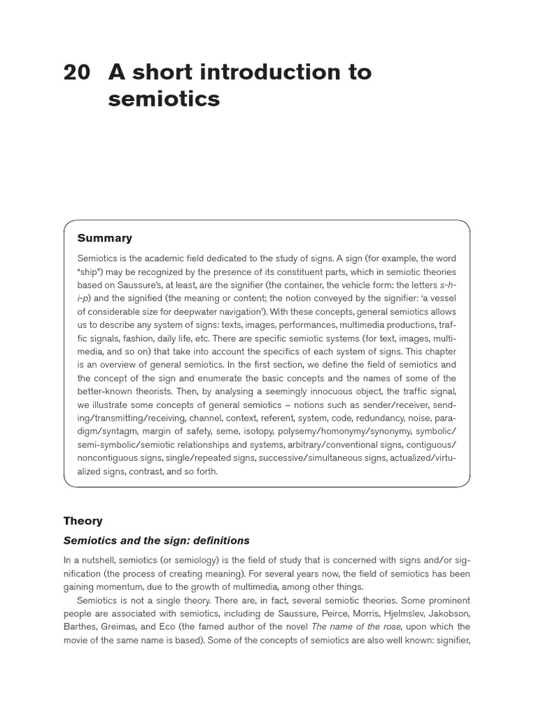 Capitulo Introducción Semiotics | PDF | Semiotics | Linguistics