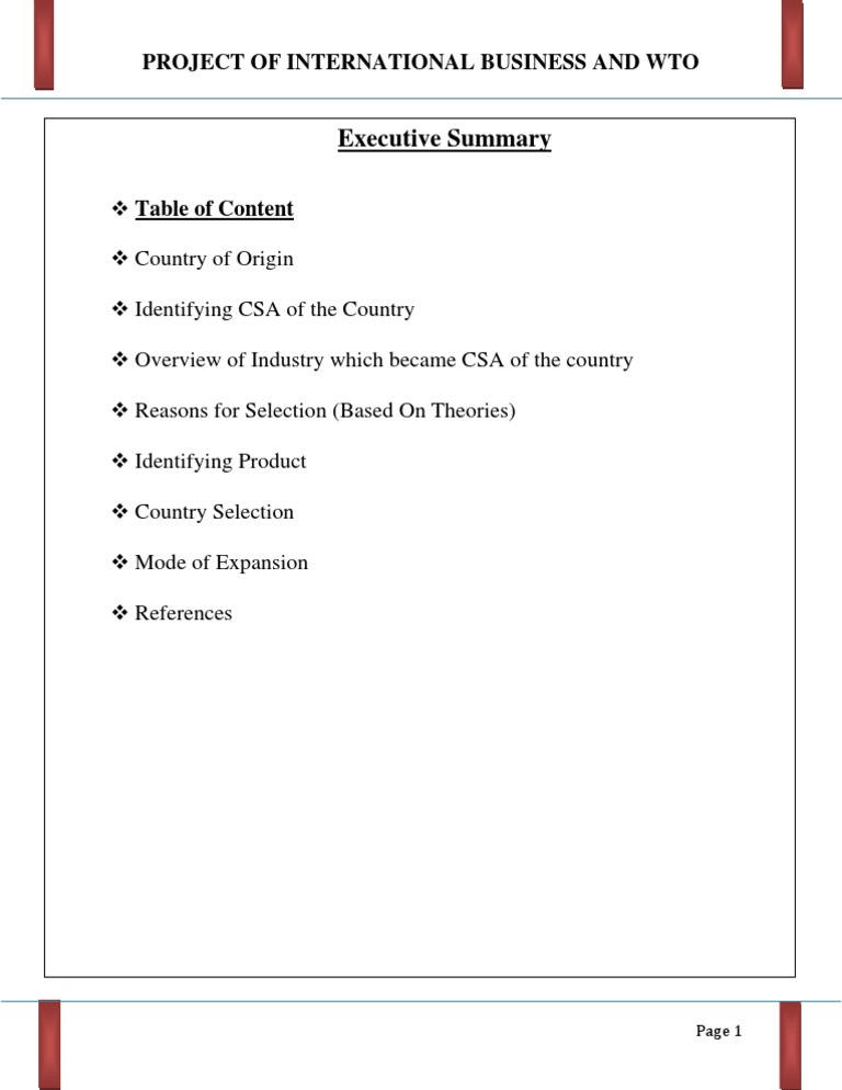 International Business Project Overview | PDF | Business