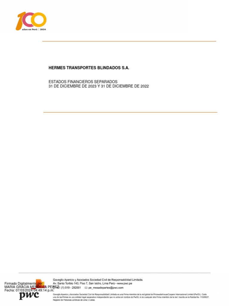 EEFF 2023 Individual y Consolidado | PDF | Auditoría | normas internacionales de INFORMACION ...