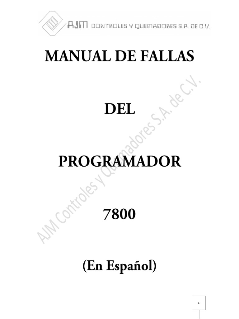 Manual de Fallas Del Programador 7800 | PDF | Cambiar | Combustión