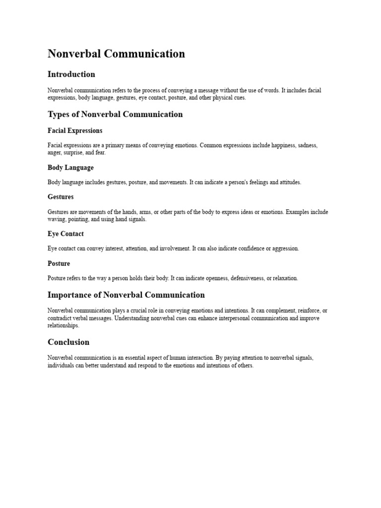 Nonverbal Communication Presentation | PDF | Self-Improvement