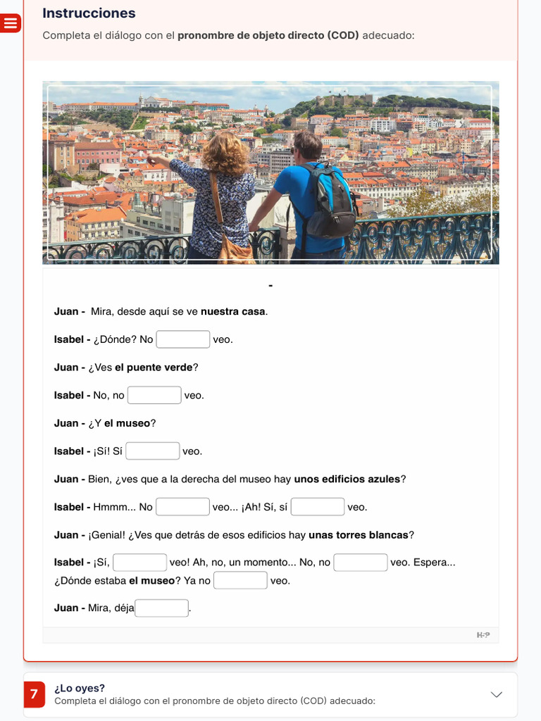 Pronombres de objeto en diálogos | PDF | Artes del Lenguaje y Comunicación