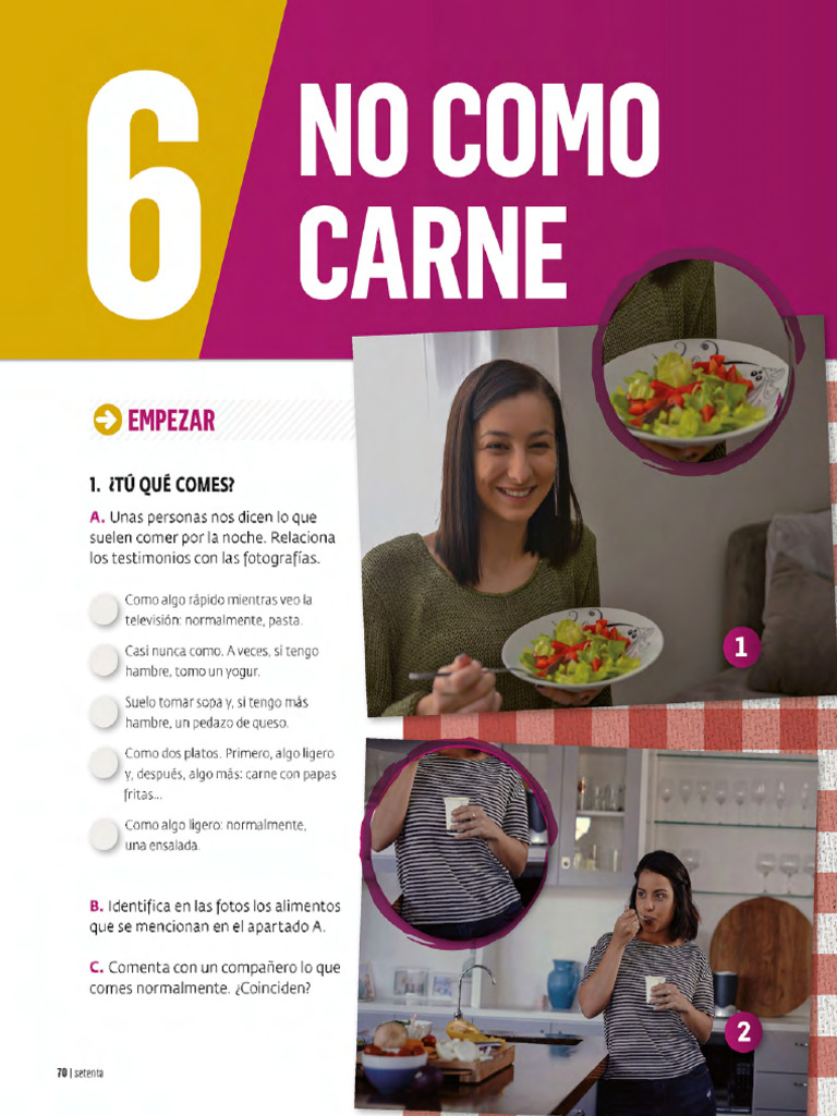 Aula 2 U 6 | PDF | Cocina, comidas y vino | Salud y bienestar