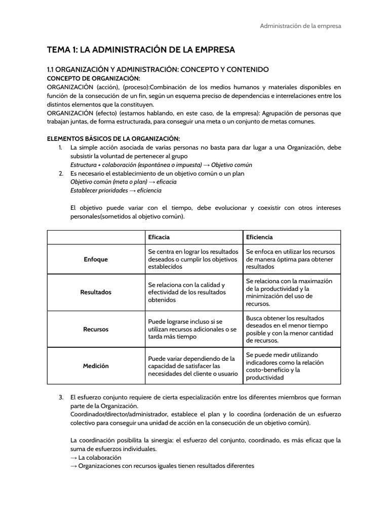 ADE Tema 1 | PDF | Business | Planificación