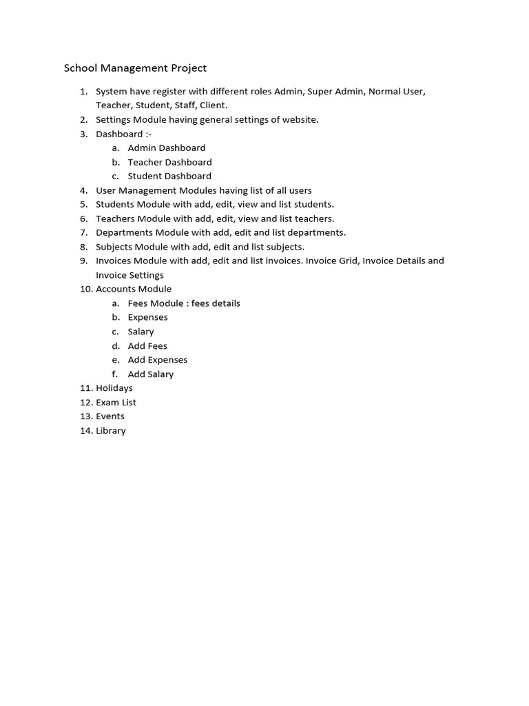 School Management Project | PDF | Business | Finance & Money Management