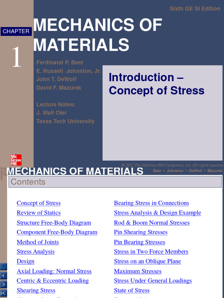 1 Introduction | PDF | Stress (Mechanics) | Strength Of Materials