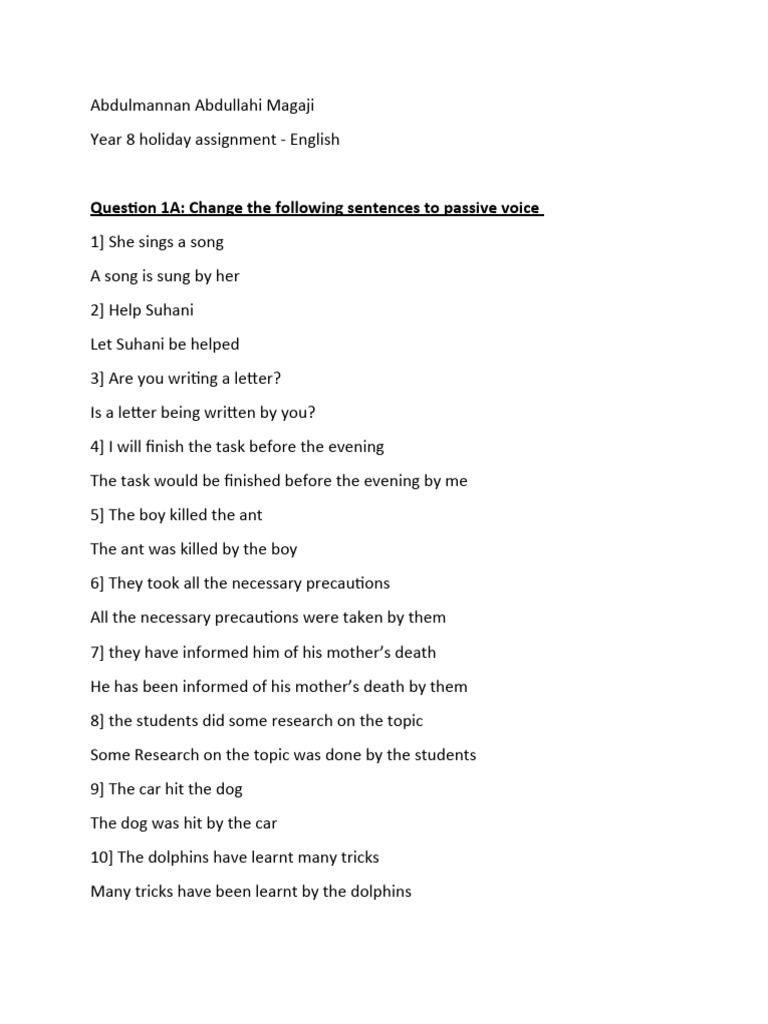 Passive and Active Voice Practice | PDF | Language Arts & Discipline