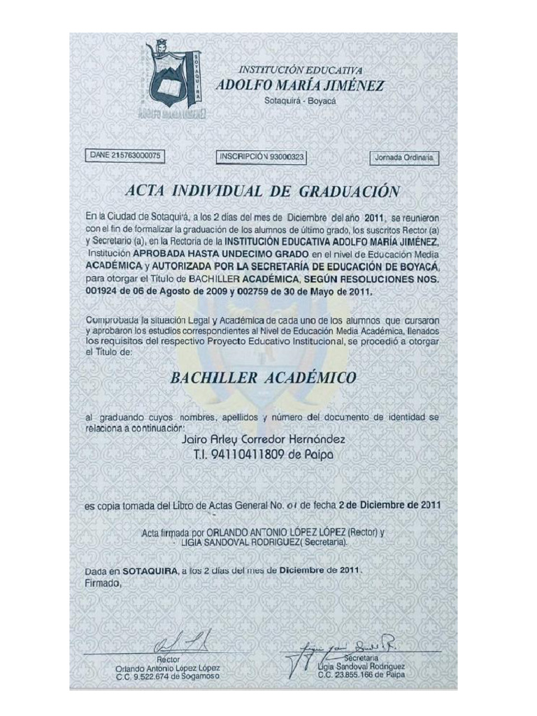 10 Acta Bachiller | PDF