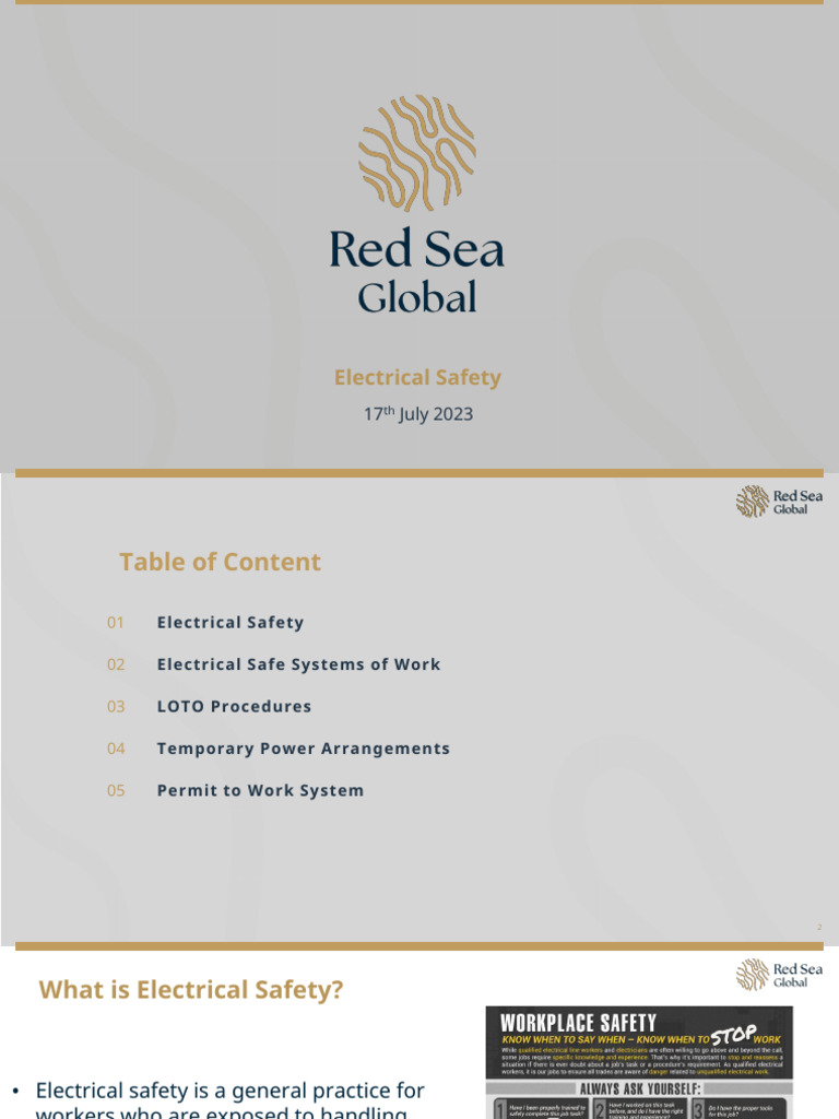 Electrical Safety Presentation | PDF | Occupational Safety And Health ...
