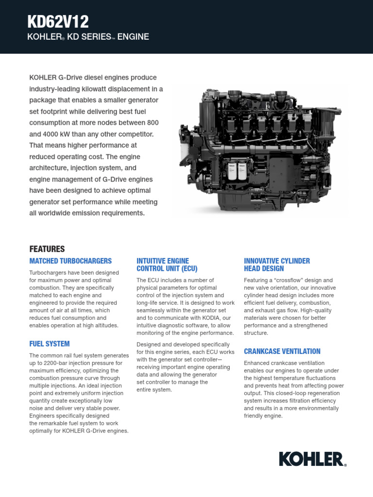 KD Series Data kd62v12 | PDF | Engines | Horsepower
