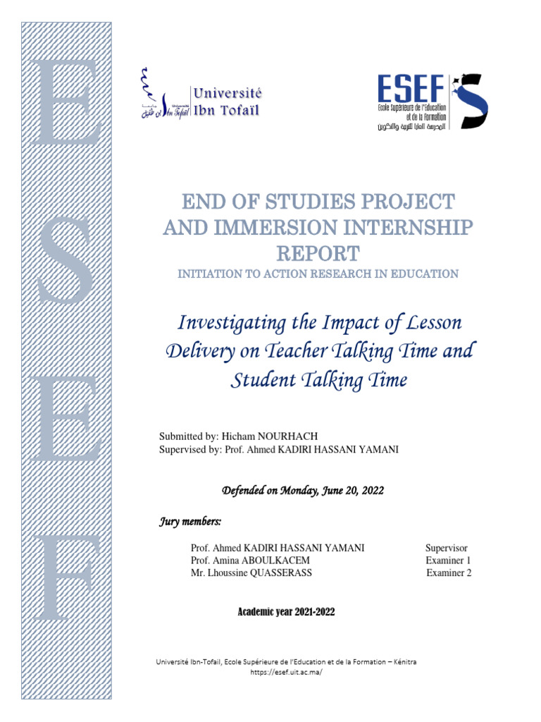 Investigating The Impact of Lesson Delivery On Teacher Talking Time and ...