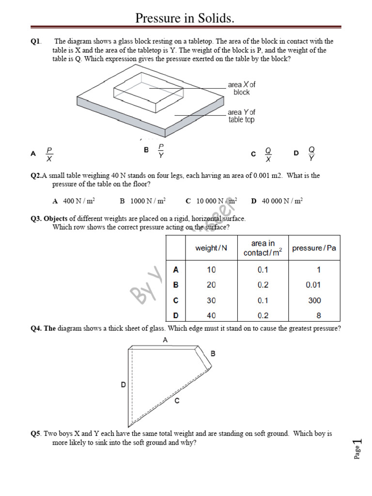 pressure igcse | Download Free PDF | Pressure