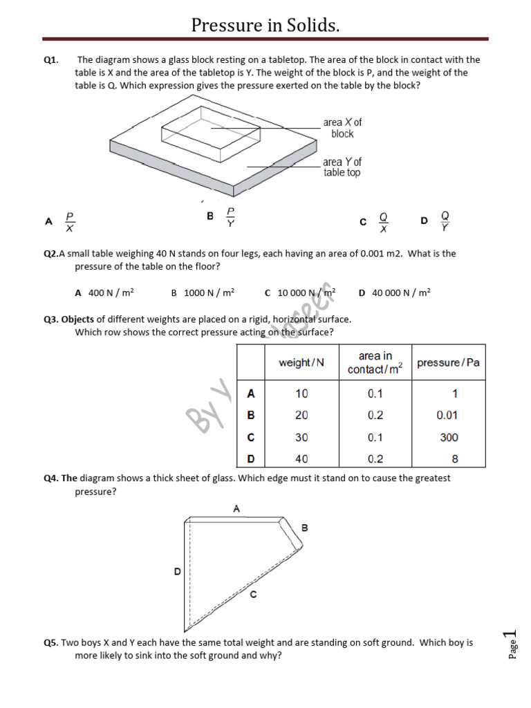 Understanding Pressure in Solids | PDF | Pressure