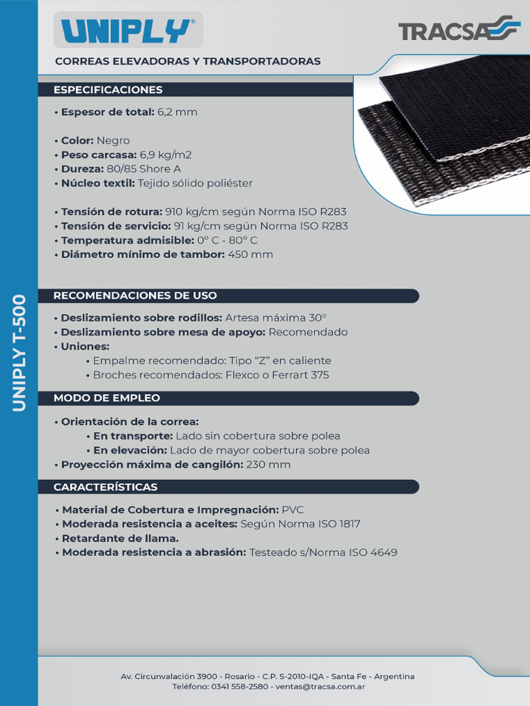 Hoja Técnica UNIPLY T-500 | PDF