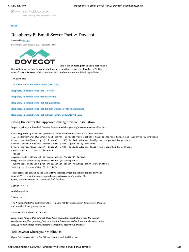 Dovecot | PDF