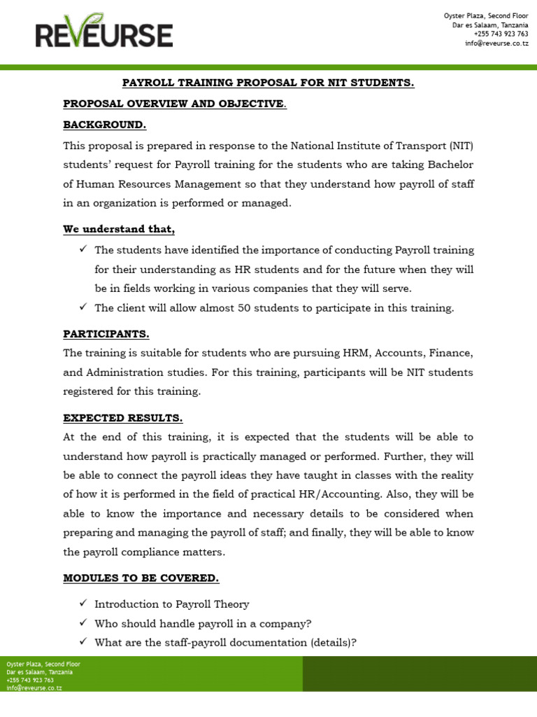 Payroll Training For Students Nit - 083900 | PDF | Payroll | Human ...